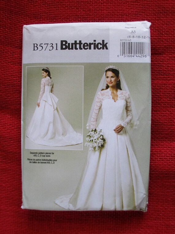 Butterick Sewing Pattern B5731 Bridal Gown by AlicesSewingCorner