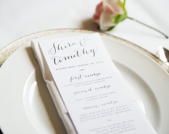 Simple wedding menu | Etsy