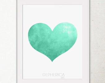 Popular items for mint green heart on Etsy