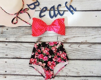 Red roses swimsuit | Etsy