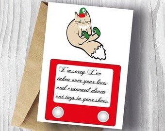 Printable Christmas Cat Card Funny Cat Christmas Cards