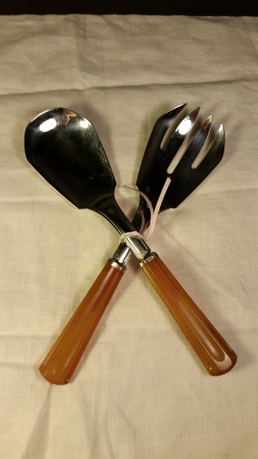 Bakelite Lucite Stanley Salad Servers 1940’s Era Antique Salad Servers ...