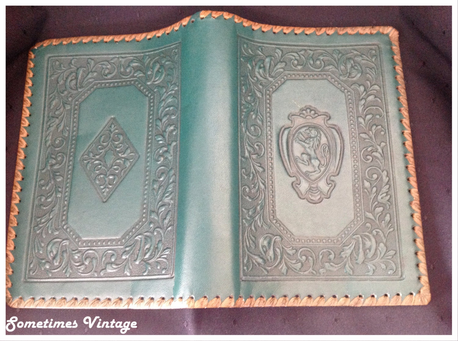 Vintage Tooled Green Leather Cover. Perfect for the book lover! – Haute ...