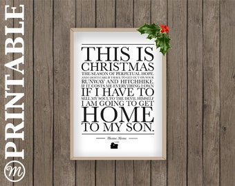 christmas film home alone quotes winter print pdf printable digital ...
