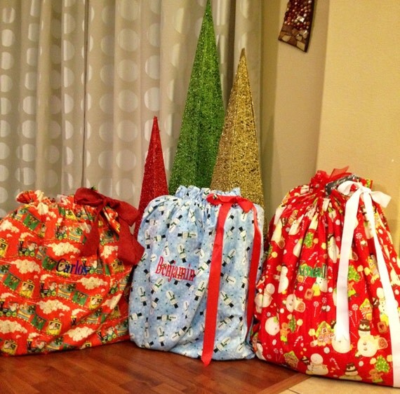 Items similar to Personalized Santa Bags on Etsy