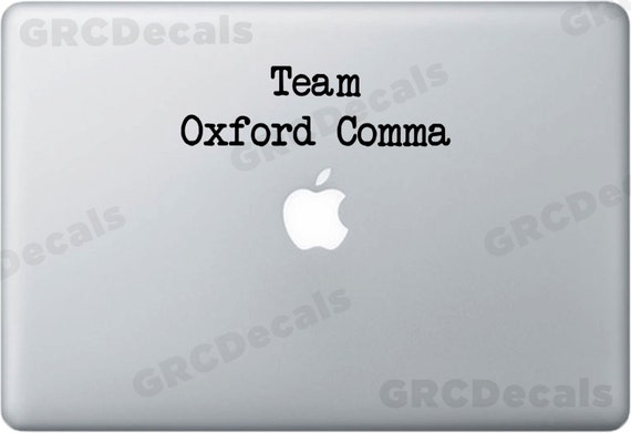 Team Oxford Comma Laptop Vinyl Decal Sticker Macbook by GRCDecals