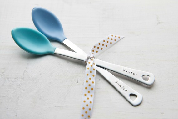 Personalized Baby Spoons Set of 2 Custom Baby by UnmistakablyMine