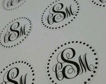 Popular items for monogram sticker on Etsy