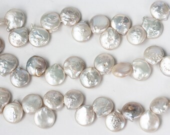 Unique flat round pearl related items | Etsy