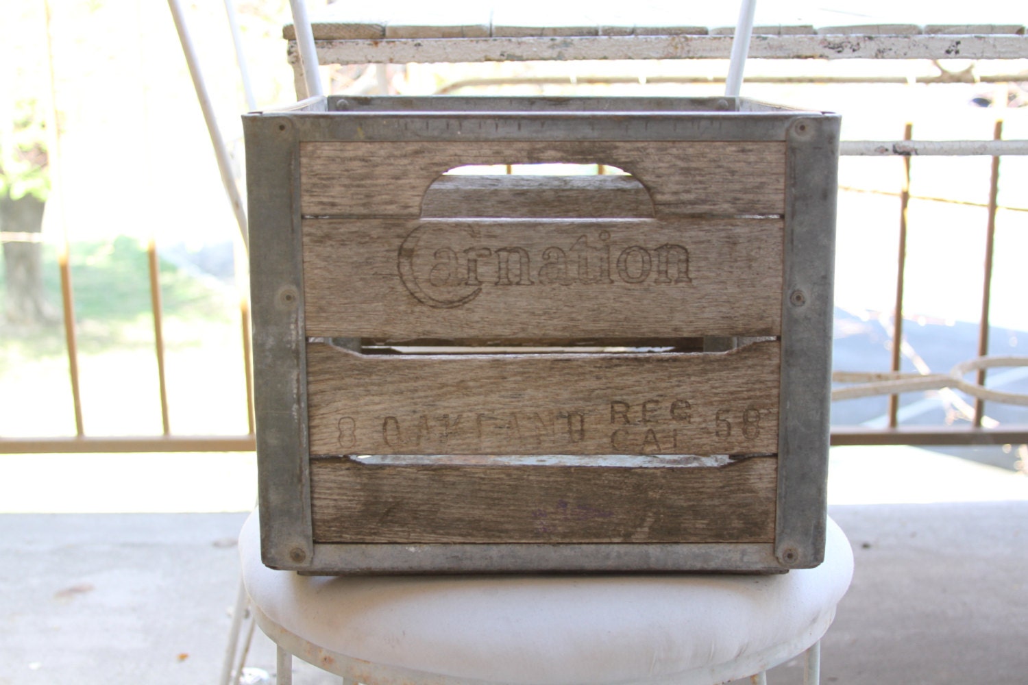Wooden Milk Crate, Carnation Milk Crate, Wooden Box, Shabby Chic ...