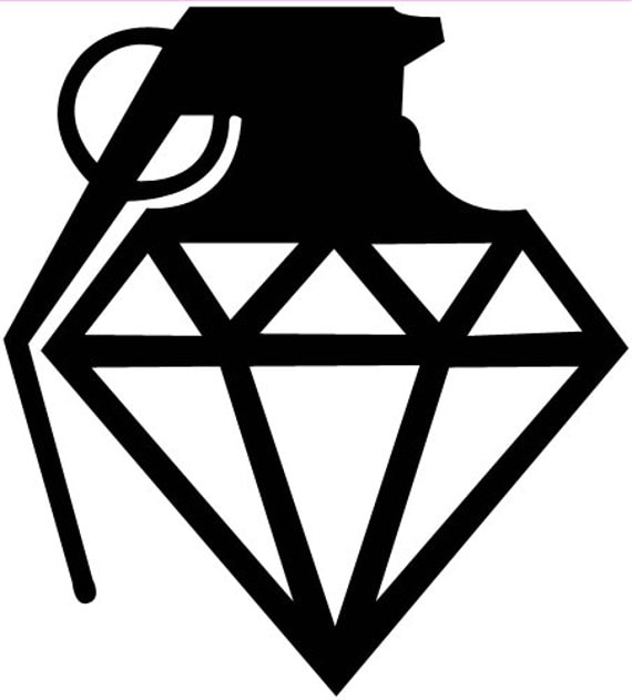 Diamond Grenade vinyl decal. 6 year life. nra usmc army navy by ...