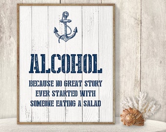 Alcohol salad sign | Etsy