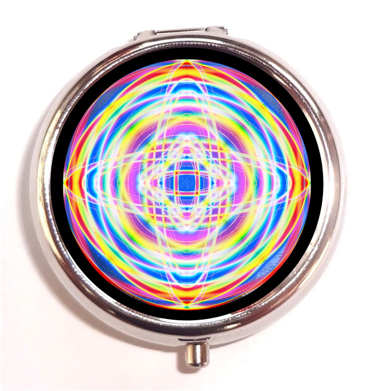Trippy Psychedelic Pill box Pillbox Case Holder by thoughtopian
