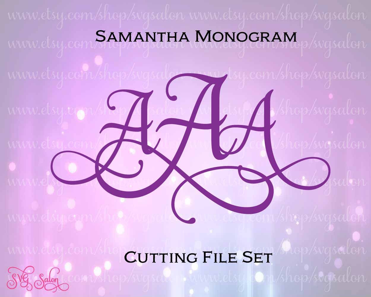 Samantha Font Monogram Cutting File Set in Svg Dxf and by SVGSalon