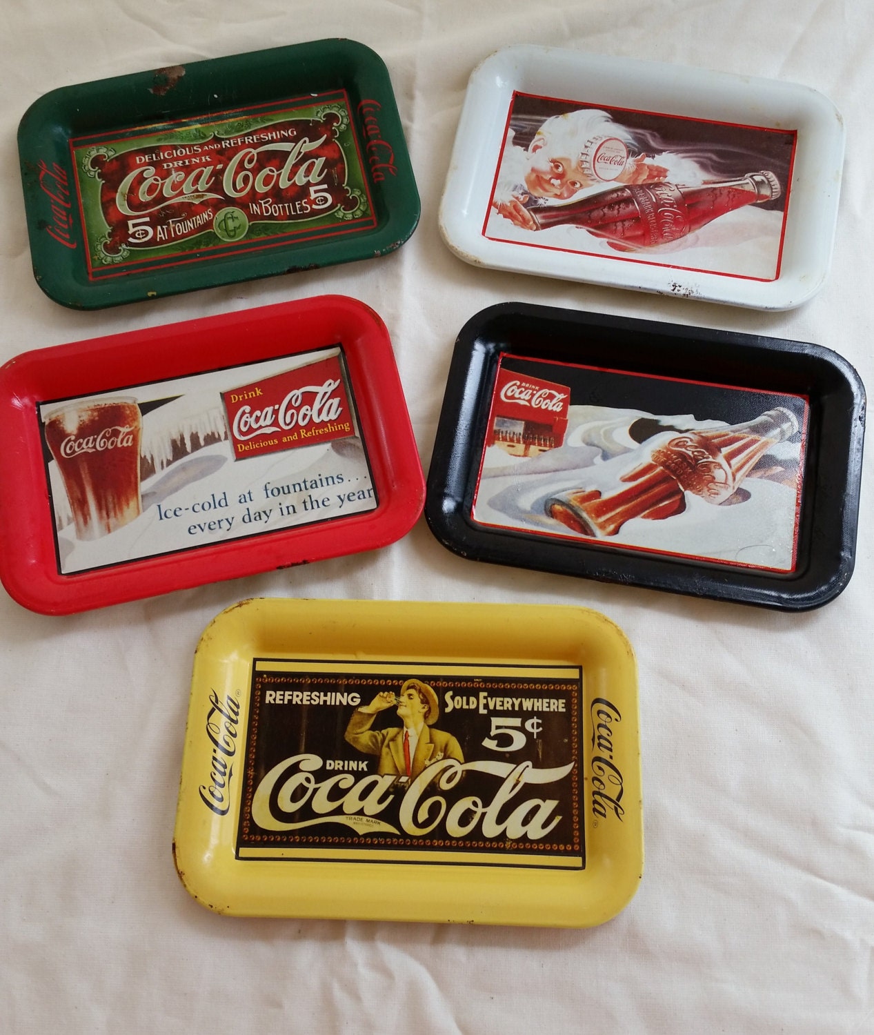 Set of 5 Vintage Coca Cola Trays – Haute Juice