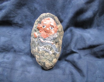 Baby Painted on Garden Art Rock Painting Stone Art by JonnyBsArt