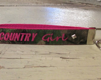 Country Girl Hunting Camo Key Chain
