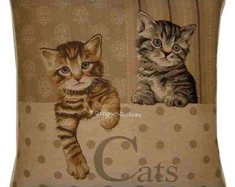 Susan Herbert Opera Cats Tapestry Cushion by designercushions