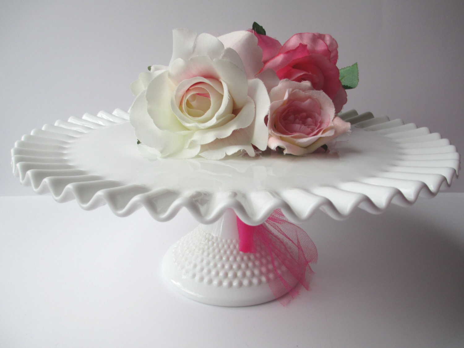 Vintage Fenton Milk Glass Hobnail Classic Cake Stand – Haute Juice