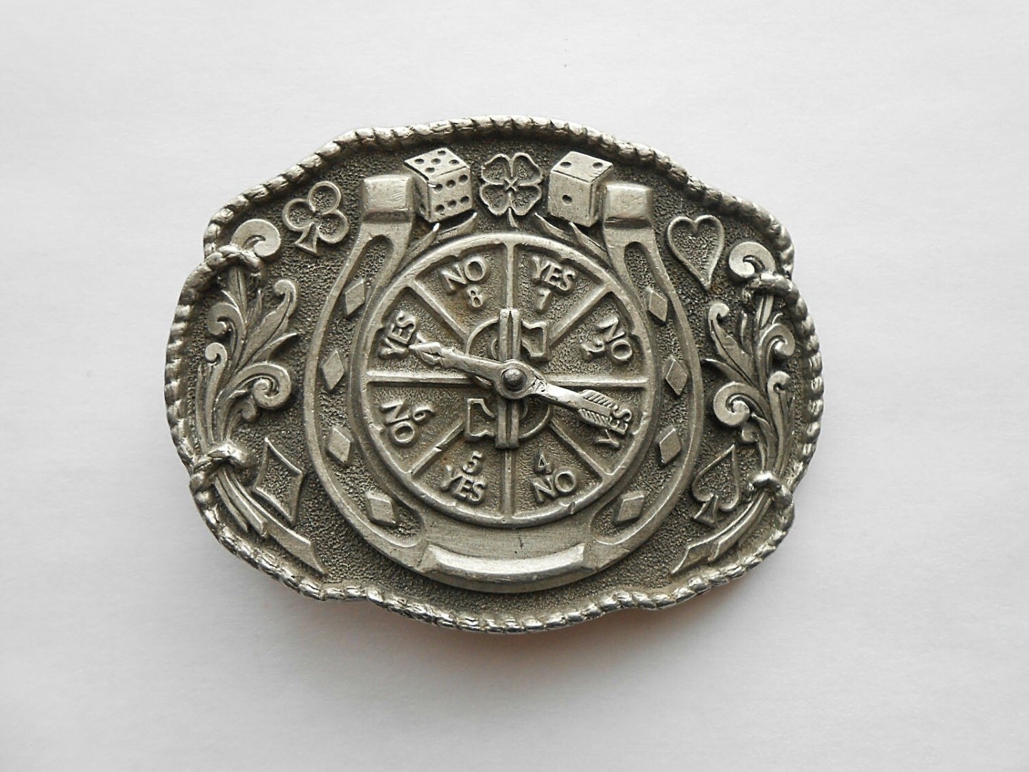 Vintage LUCKY Horseshoe Belt Buckle 1995 The Great American Buckle Co ...