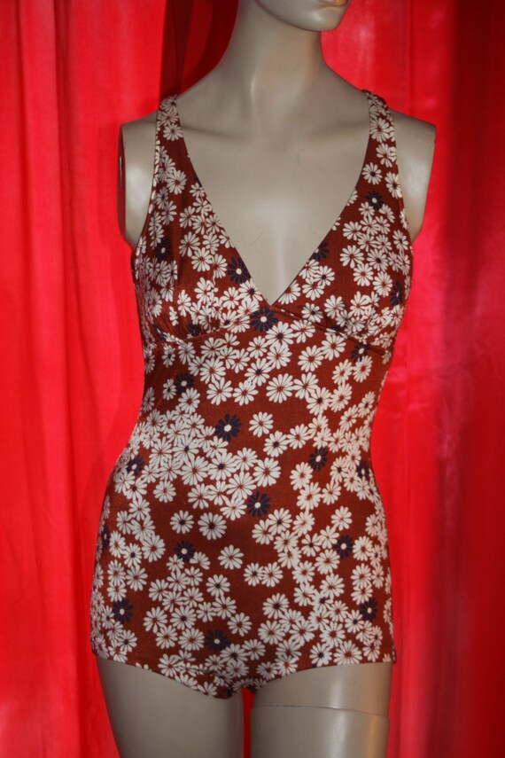 Vintage 60's 70's Sears bathing swim suit 12 M by velvetattic