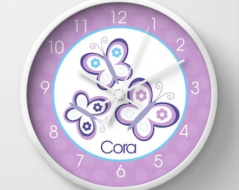 Purple wall clock | Etsy