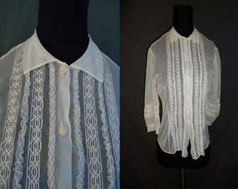 Ruffled tuxedo shirt | Etsy