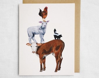 Stacked farm animals | Etsy