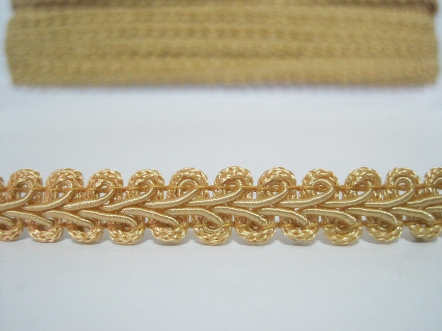 5 Yards 3/8 Gold Gimp Braided Trim Gimp Braid Braided