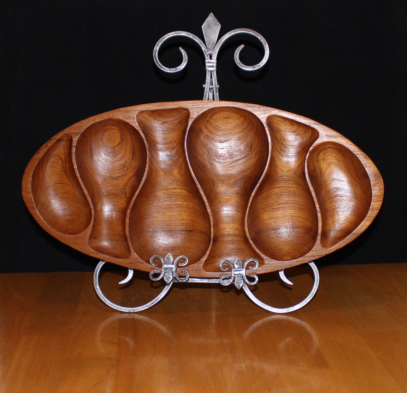 Beautiful, Large Vintage, Teak Wood Serving Dish, Fish Design Serving ...