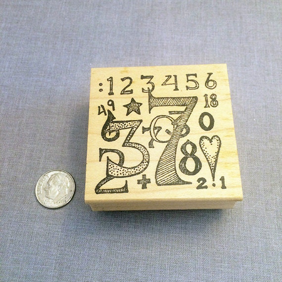 Numbers Rubber Stamp