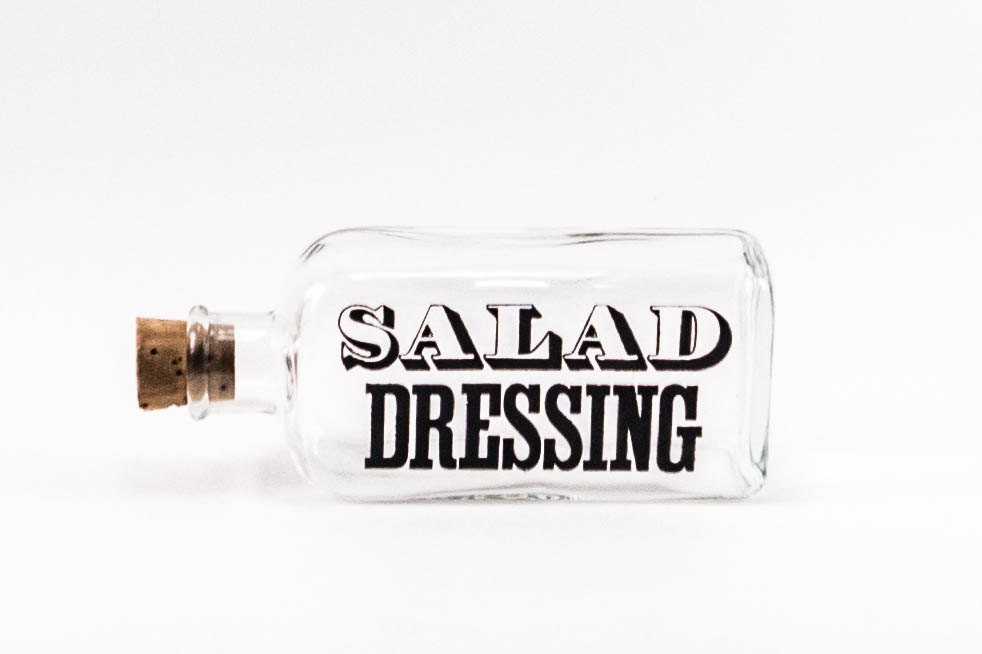 Vintage Salad Dressing Bottle Typography Retro Kitchen Decor 1970s ...