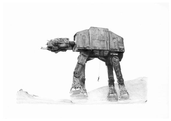 AT-AT WALKER pencil drawing