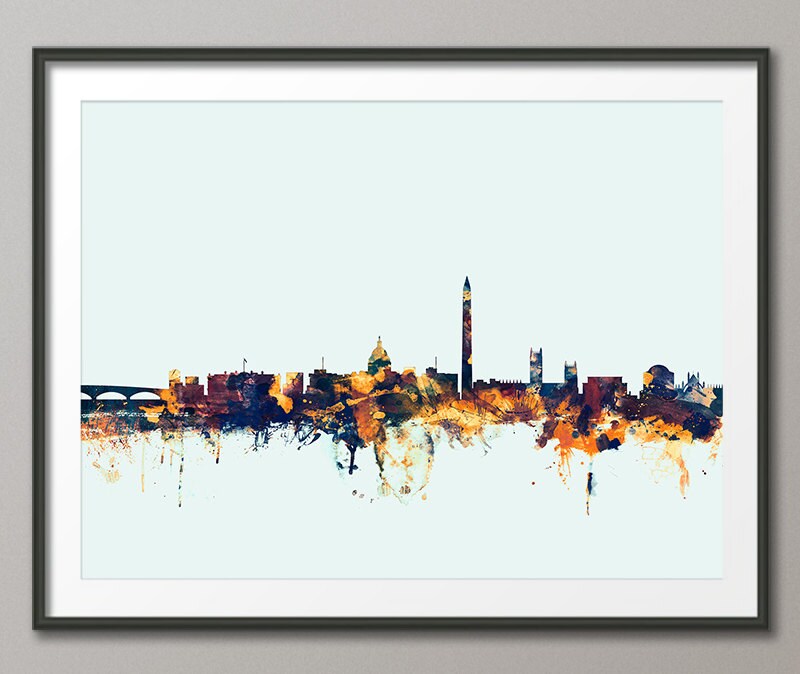 Washington DC Skyline Cityscape Art Print 1592 by artPause on Etsy