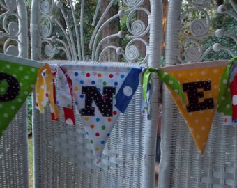 Items similar to Cute Name Banner In Primary Colors With Funky Monkeys ...