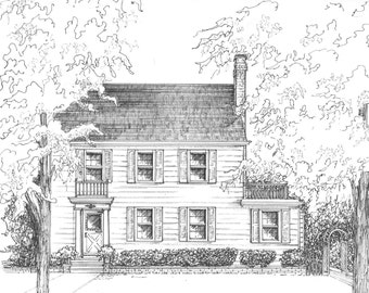 Home drawn in Ink Fraternity house Sorority house