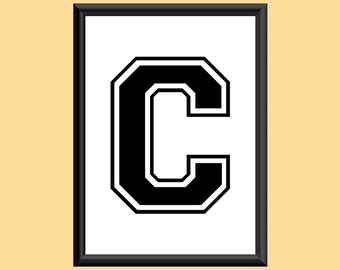 Varsity letter c | Etsy