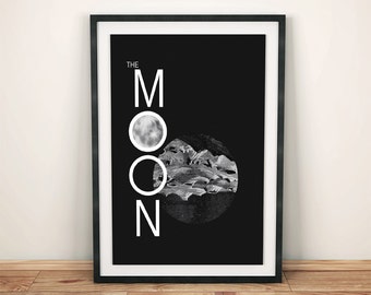 Wall art home decor Moon Typography Wall by TheCuratorsPrints