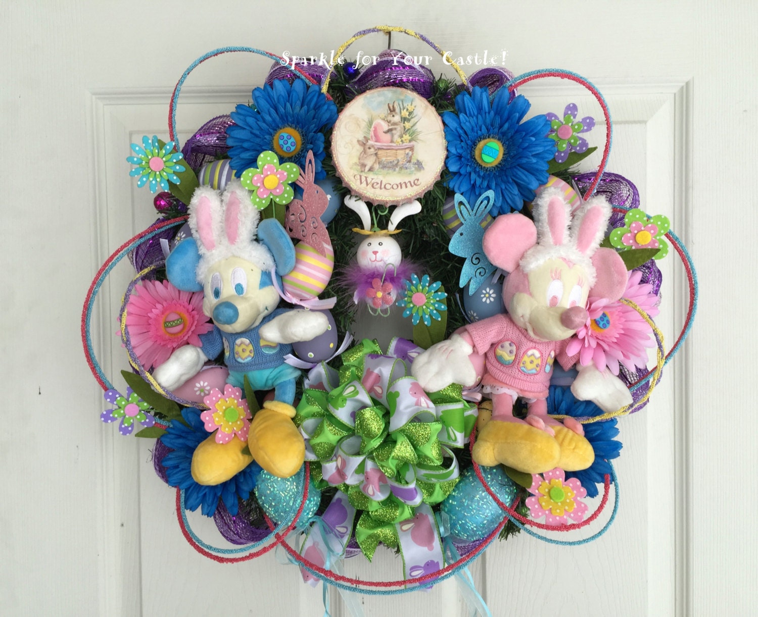 Disney Easter Wreath Mickey and Minnie by SparkleForYourCastle