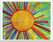 Popular items for whimsical sun art on Etsy