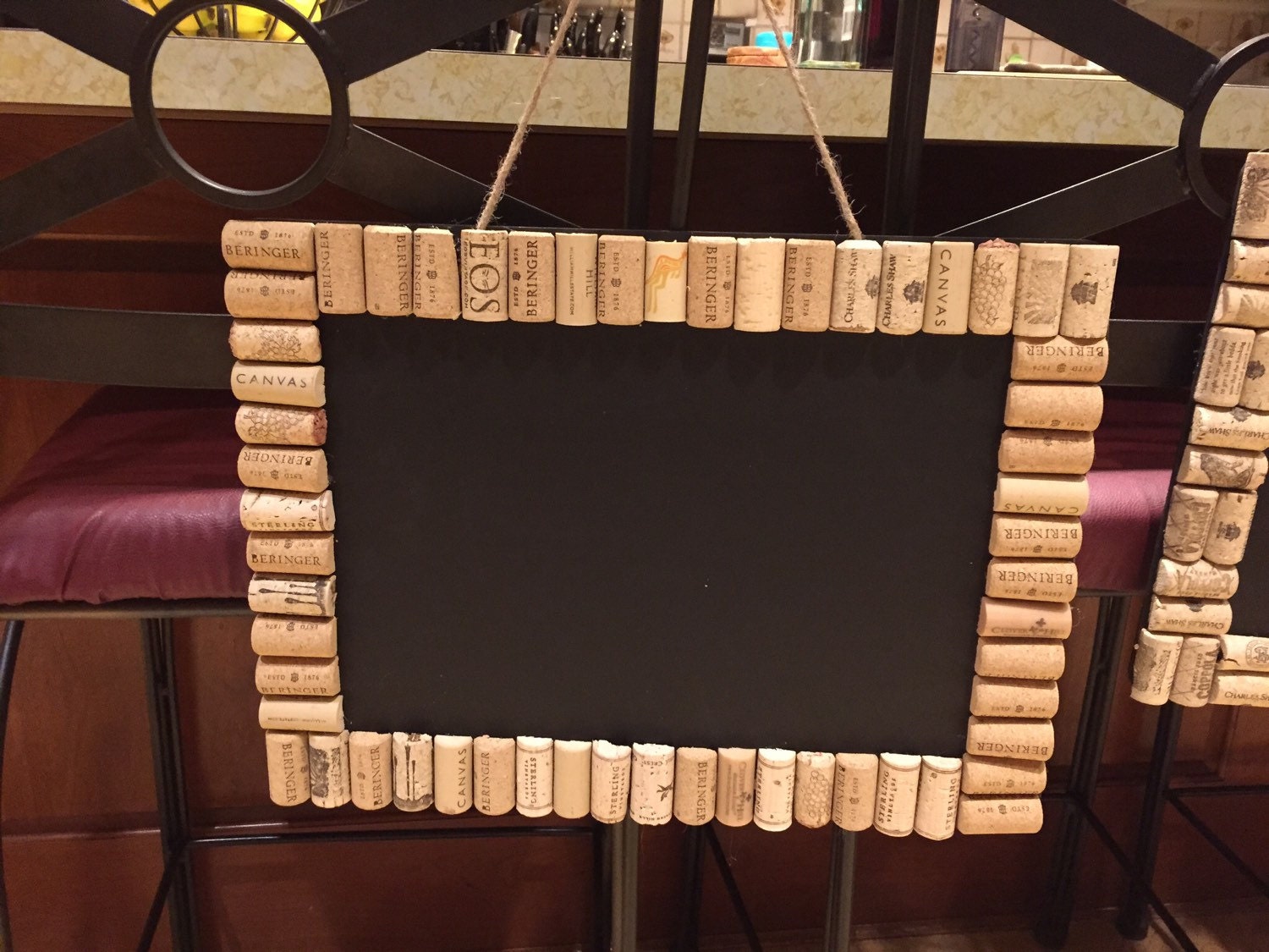 Chalkboard with Wine Cork Border by reWineandCork on Etsy