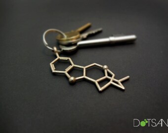3D Printed Caffeine Molecule Keychain by DotSan on Etsy
