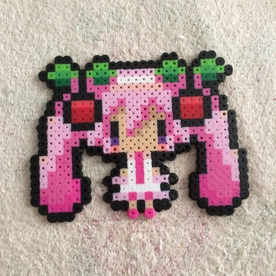 Items similar to Sakura Miku Perler Bead Creation on Etsy