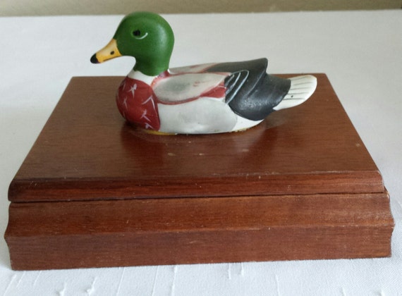 Duck Decoy Wooden Storage Box Man Cave Decor by TreasuresOfPandora