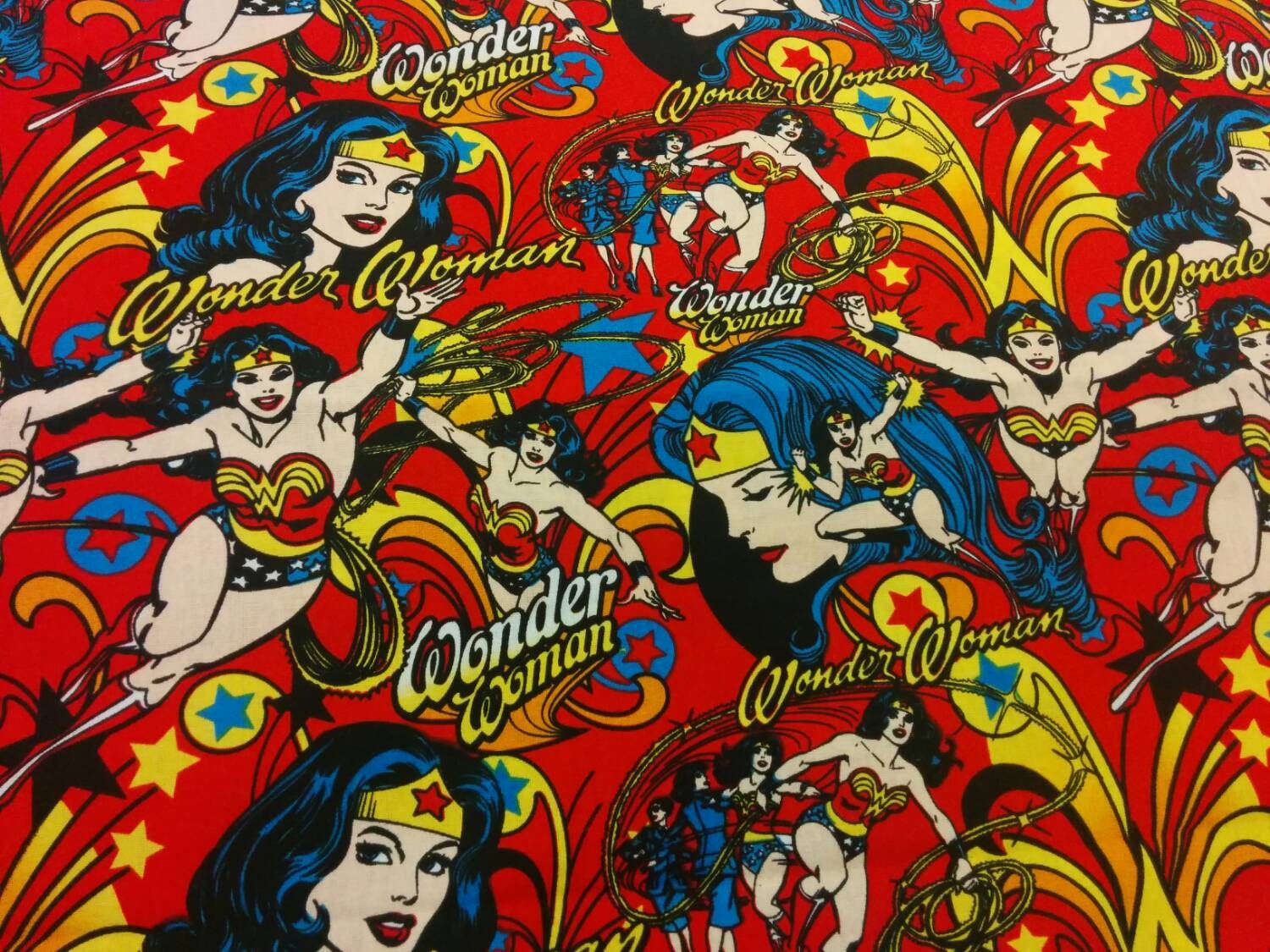 Comic Book DC Wonder Women Fat Quarter Fabric Cotton Print