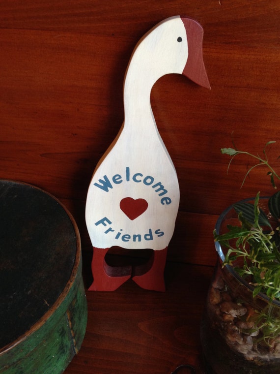 White Goose Decor Hanging Decor Wooden Goose Wall by ChloesCustom