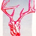 Neon antlers archival print of my original woodblock print