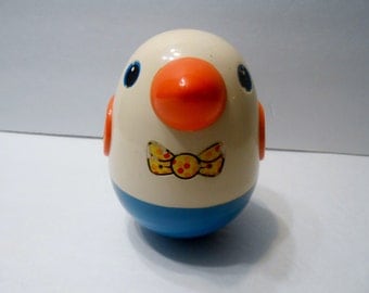 Vintage Roly Poly Playskool Chime Bird Weeble Wobble