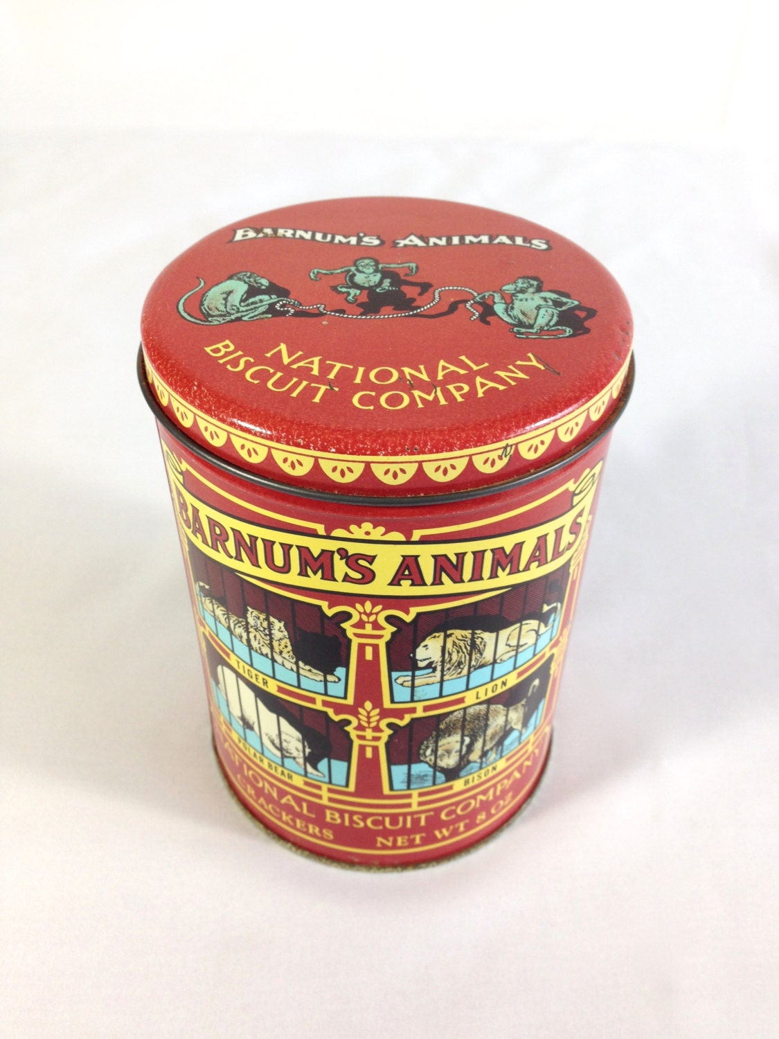 Vintage Barnum’s Animal Cracker Storage Tin Kids Treasure Box Craft ...