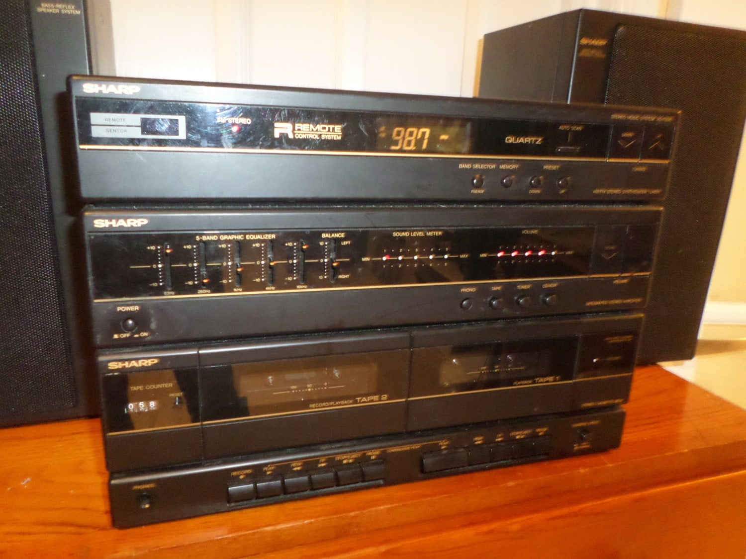 Early 1990's Sharp Home Stereo System Turn Key Ready to
